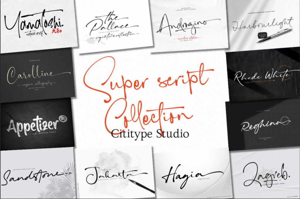 Exclusive: Script Bundle of 16 Typefaces - Mighty Deals