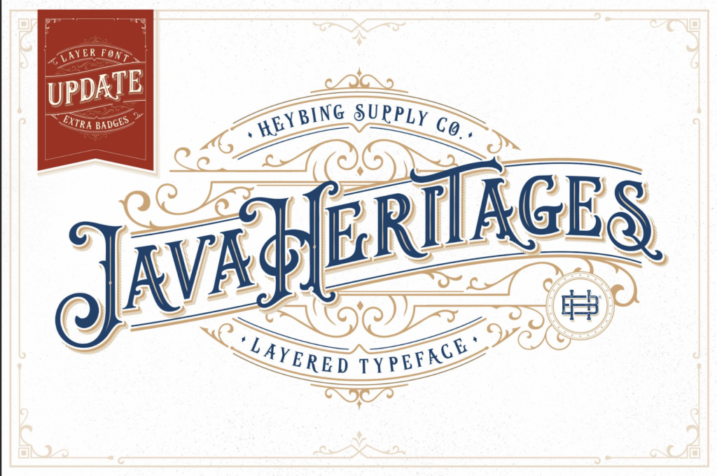 Java Heritages Multi-Layered Font Family with Extras - Mighty Deals