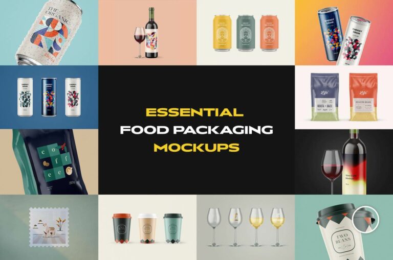 Essential Food Packaging Mockup Bundle with Extended License - Mighty Deals