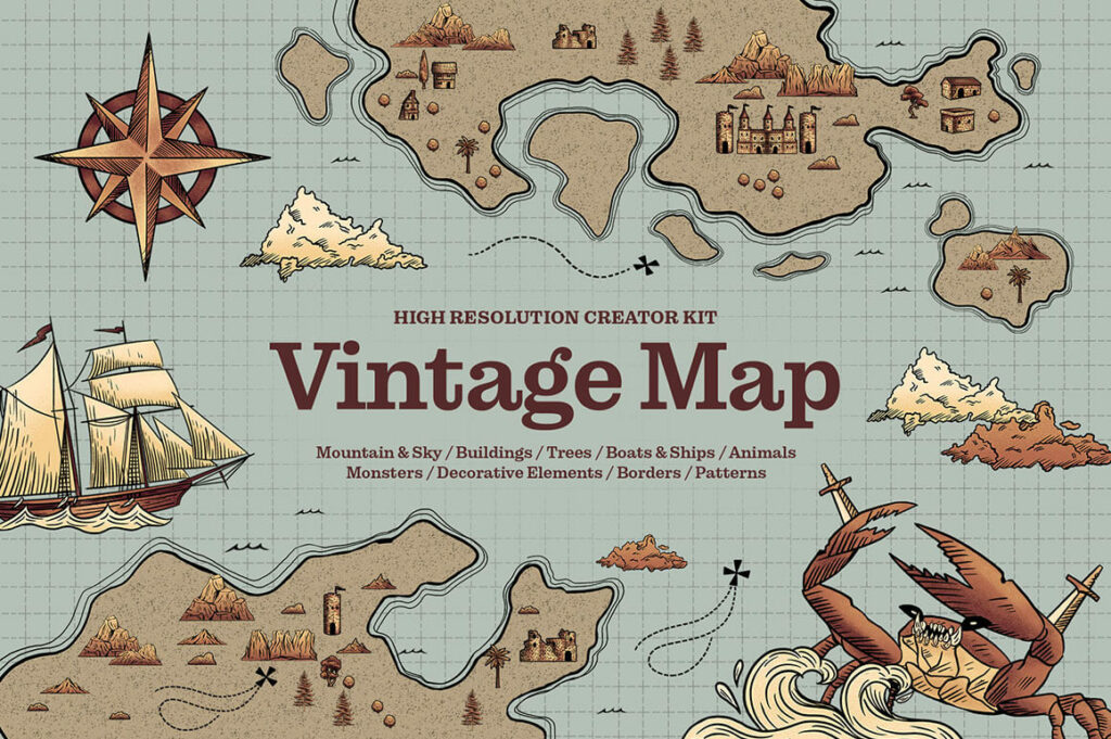 The Vintage Map Creator Kit - Mighty Deals